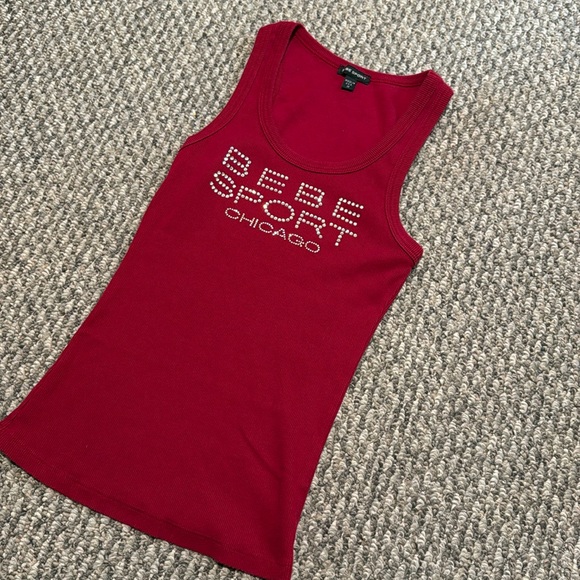 bebe | Tops | Y2k Bebe Sport Chicago Rhinestone Tank Top | Poshmark